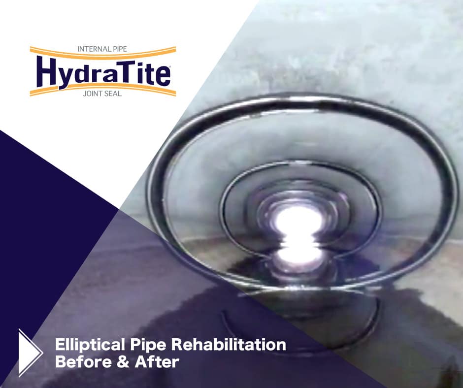 Elliptical Pipe Rehabilitation Before & After - HydraTech