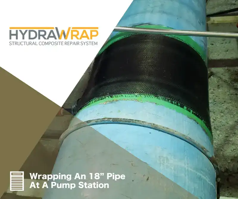 Wrapping An 18" Pipe At A Pump Station - HydraTech Engineered Products